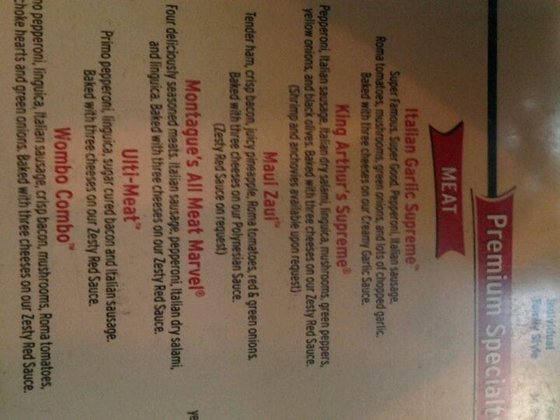Menu at Round Table Pizza pizzeria, Sacramento, Elk Grove Florin Rd