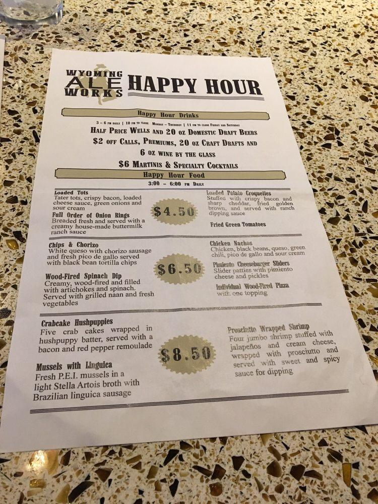 Menu at Wyoming Ale Works pub & bar, Casper, E 2nd St