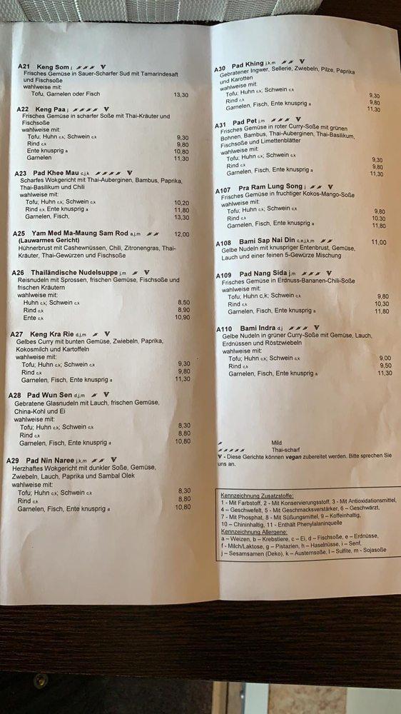 Speisekarte von 3 Naree Thai Cuisine restaurant, Wolfsburg