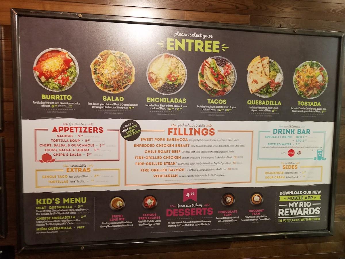 Menu at Cafe Rio Fresh Modern Mexican, Mesquite