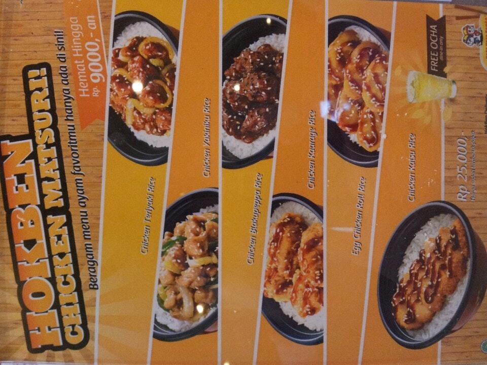 Menu at Hoka hoka bento restaurant, Tangerang, Jl. Ciffest