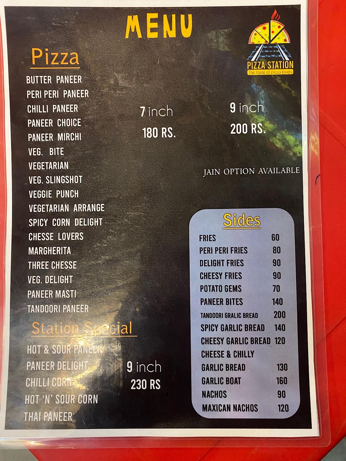 Menu at Pizza Station, Navli