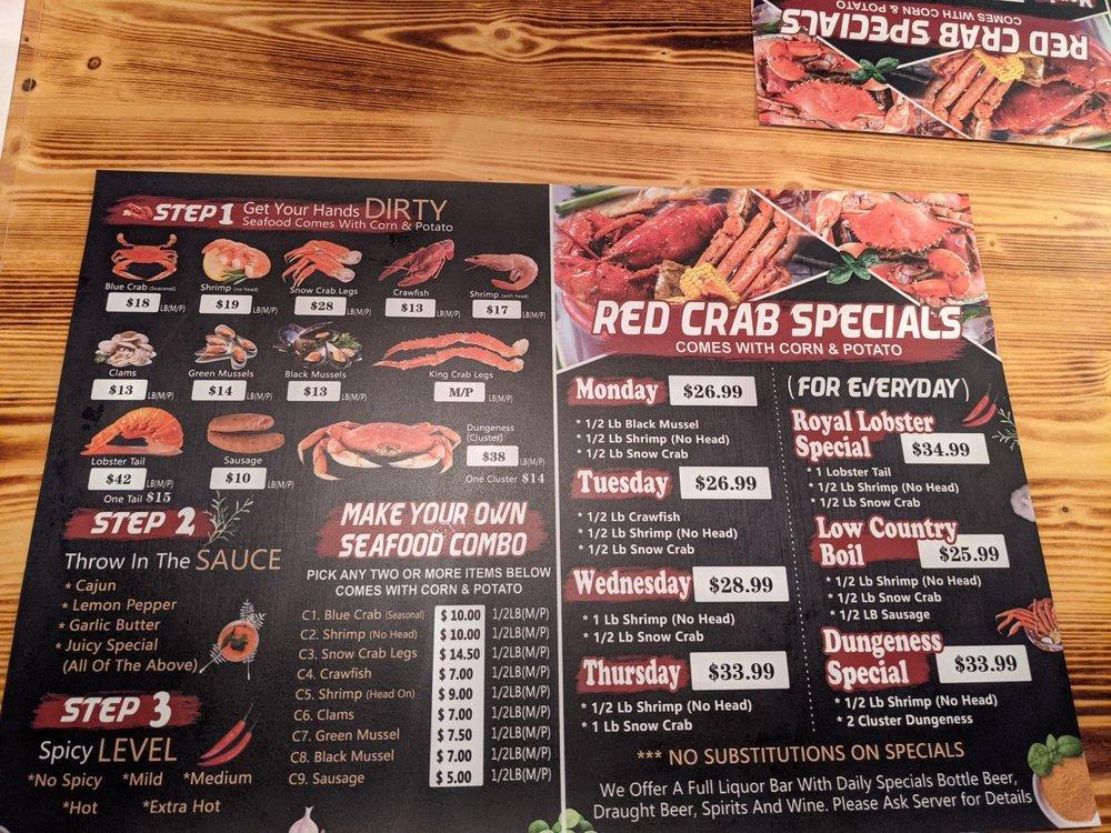 Menu at Red Crab - Juicy Seafood restaurant, Jacksonville