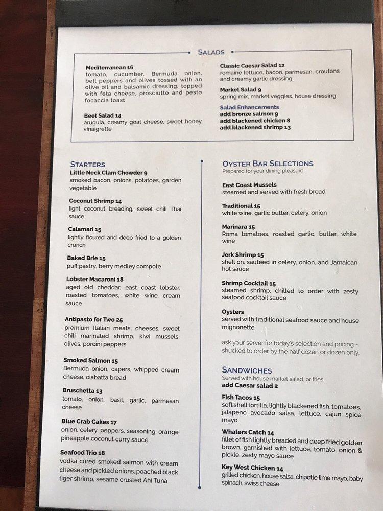 Menu at Snug Harbour Seafood Bar and Grill, Mississauga