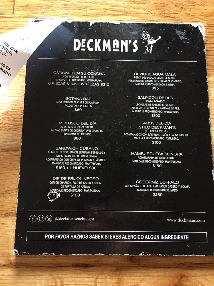 Menu at Agua Mala pub & bar, Ensenada