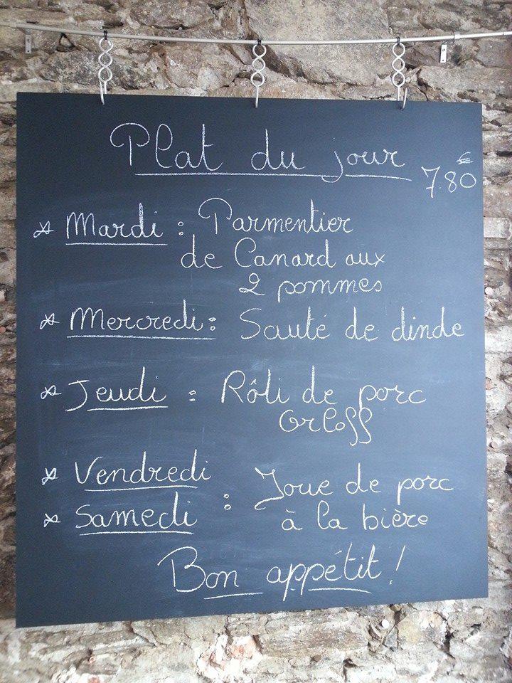 Menu at Côté Cour restaurant, Le Loroux-Bottereau