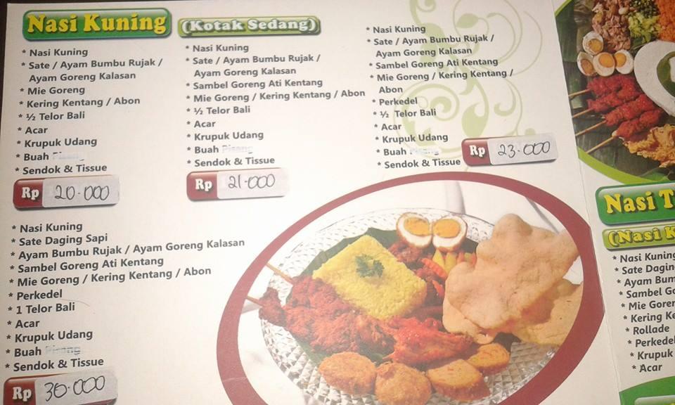 Menu at Kaliurang Restaurant, Malang