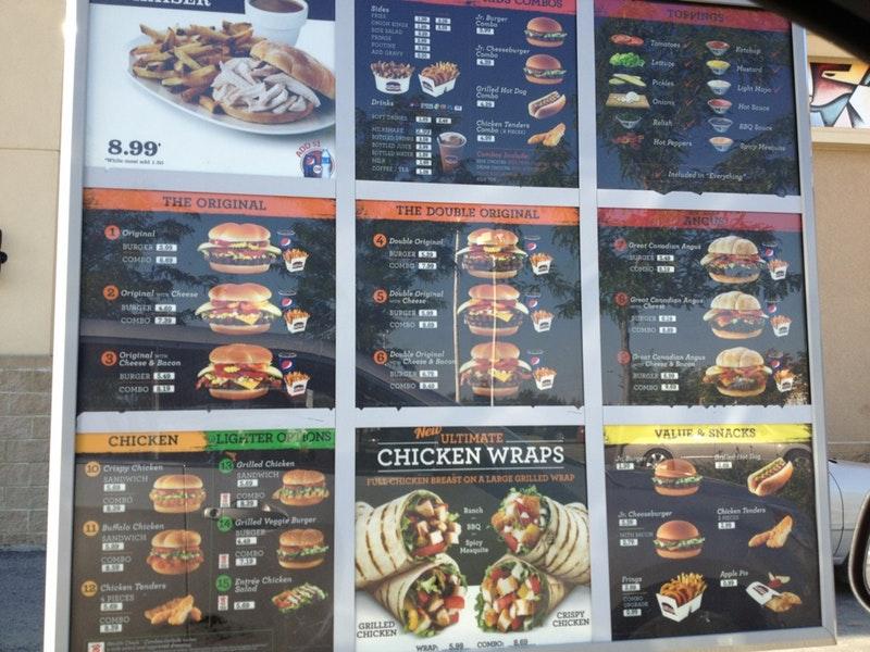 Menu at Swiss Chalet restaurant, Ottawa, Innes Rd