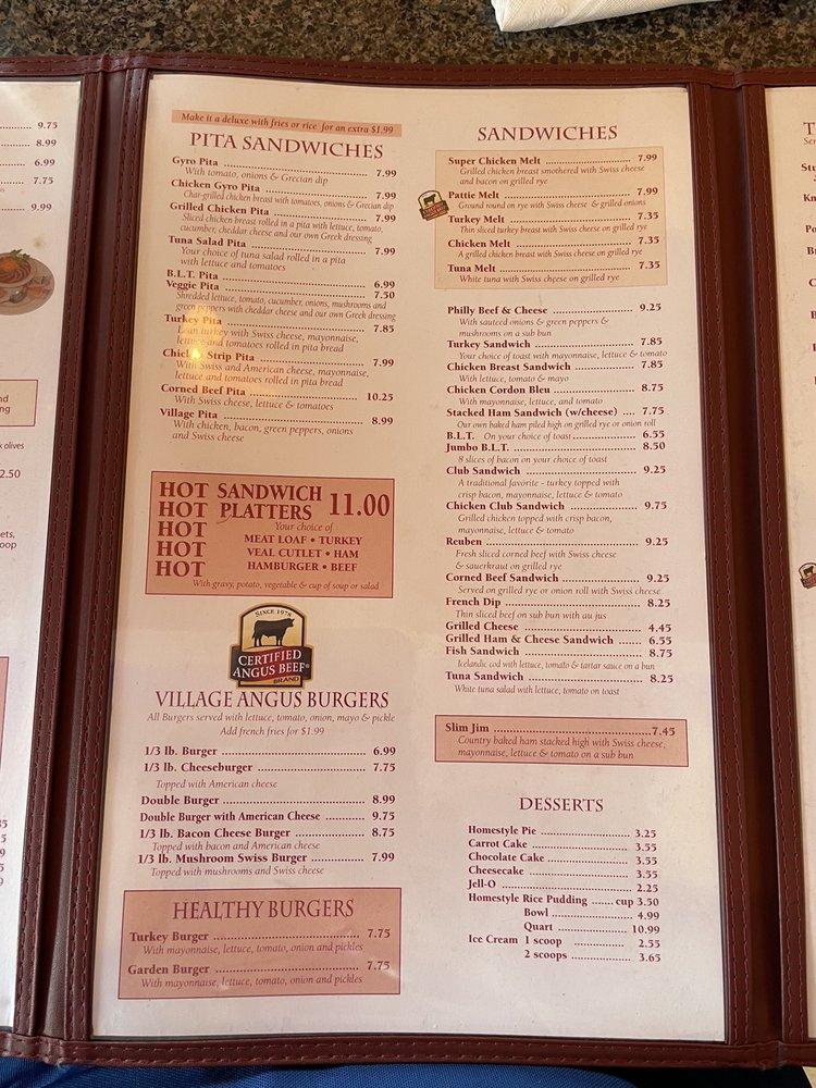 Menu at Village Grill of Farmington Hills restaurant, Farmington Hills ...