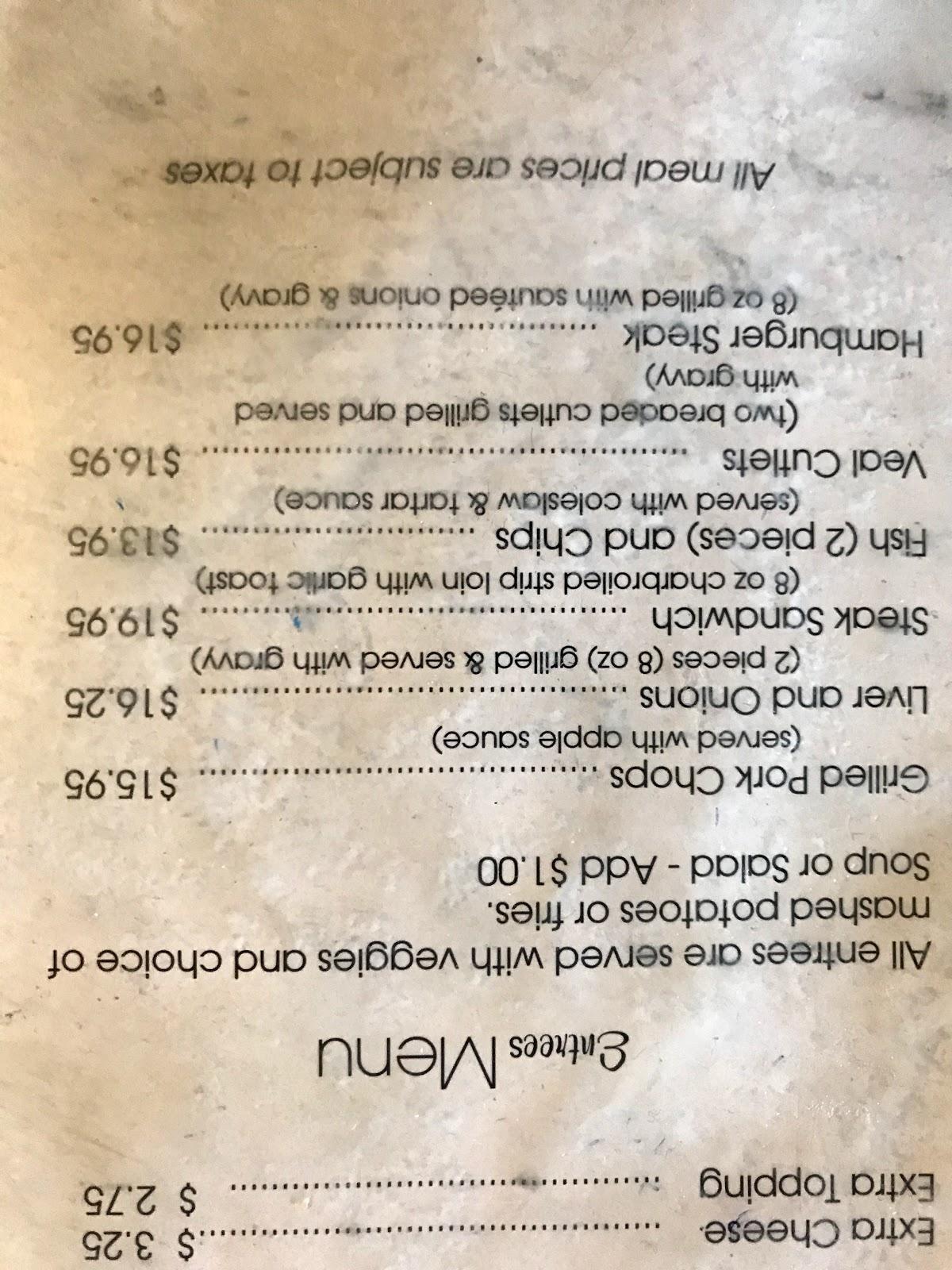Menu at Kinuseo Cafe & Dining Room, Tumbler Ridge