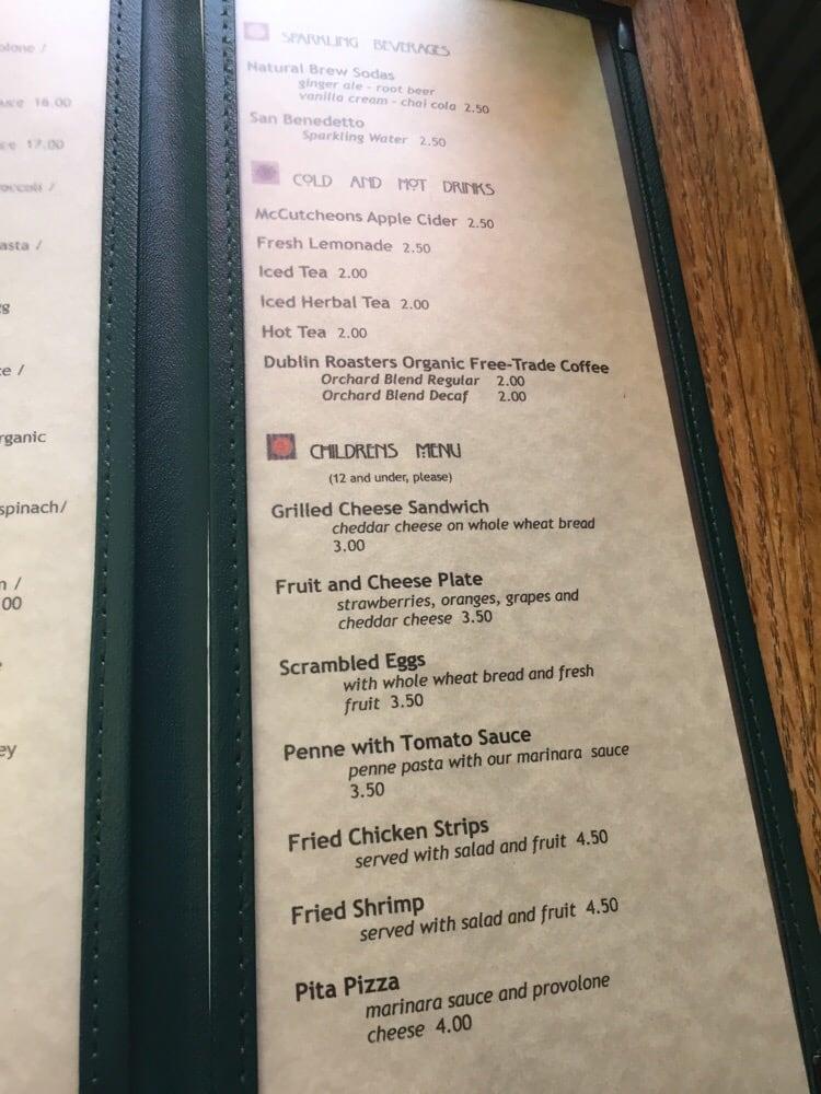 Menu at Orchard Restaurant, Frederick