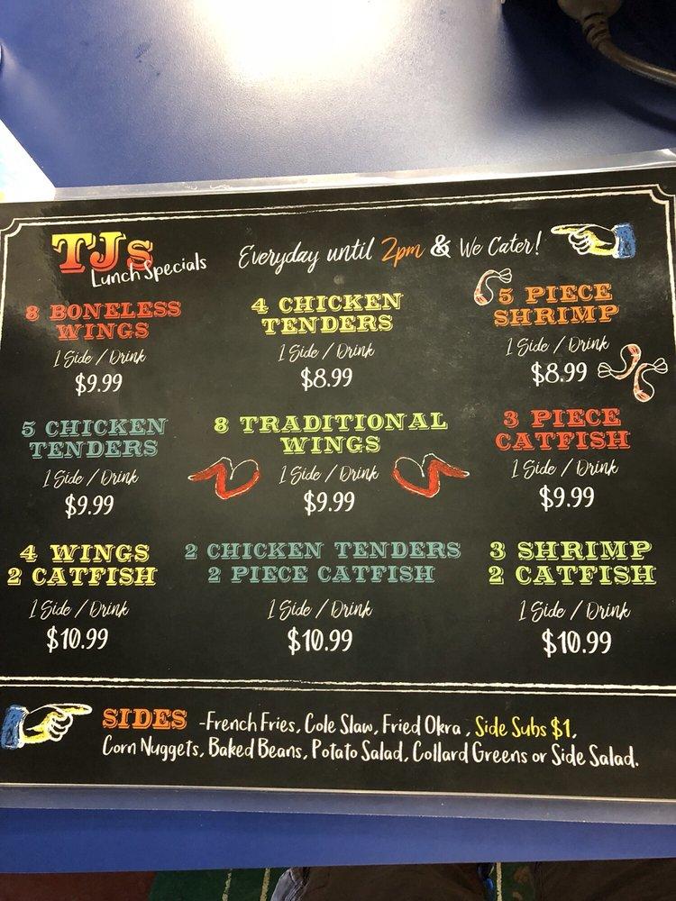 Menu at Tjs Catfish & Wings & BBQ, Arlington