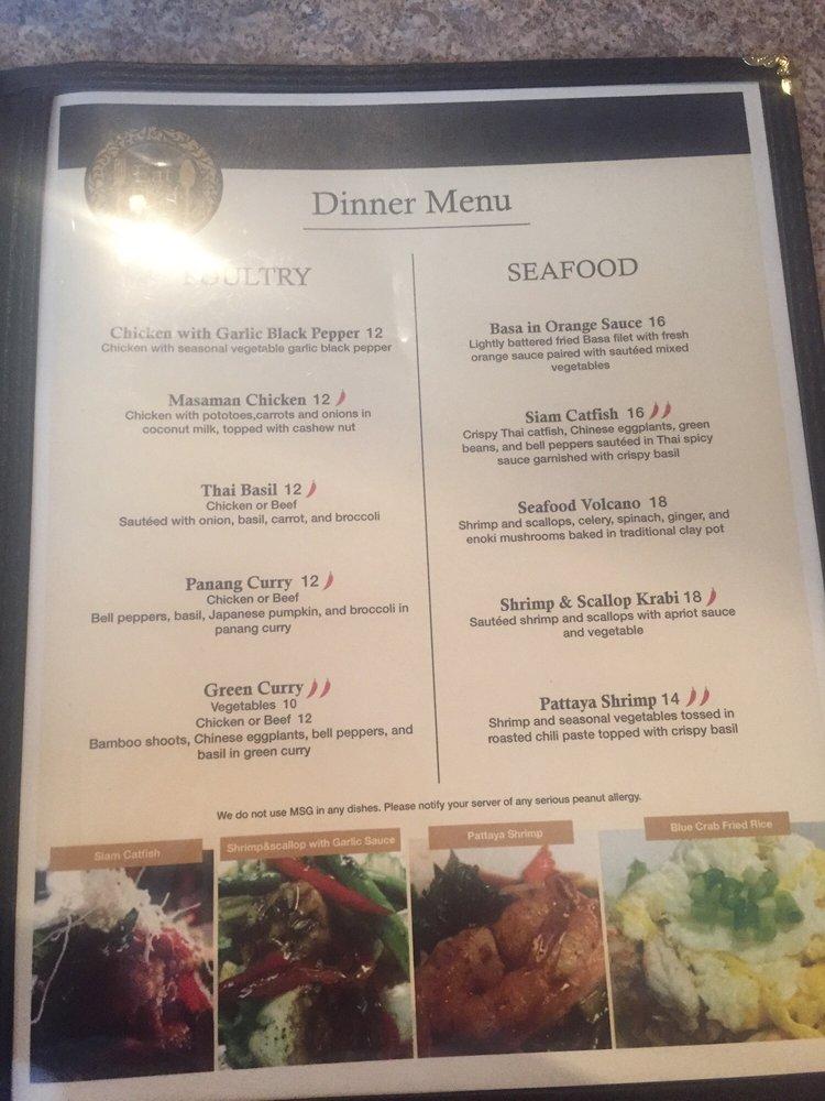 Menu at Eat Thai restaurant, Newnan