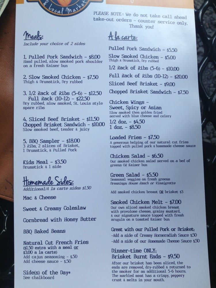 Menu at Jesse's Barbecue & Local Market, Souderton