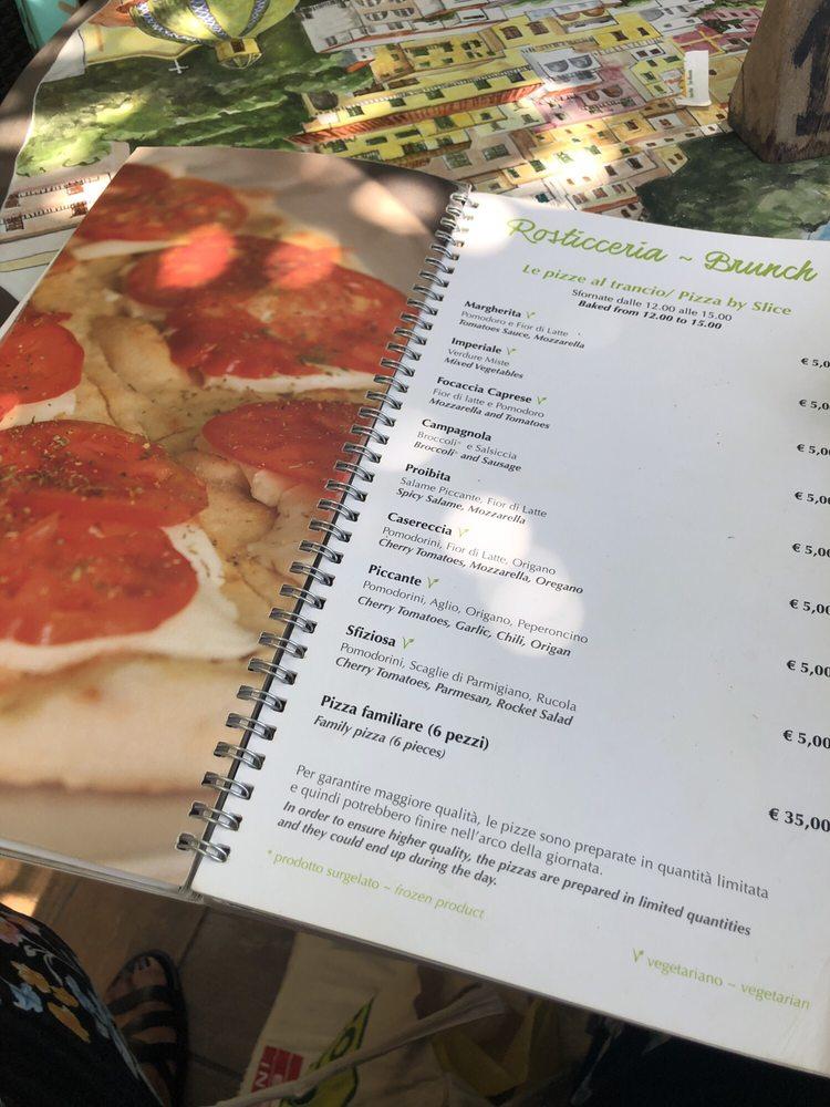 Menu at La Zagara pub & bar, Positano