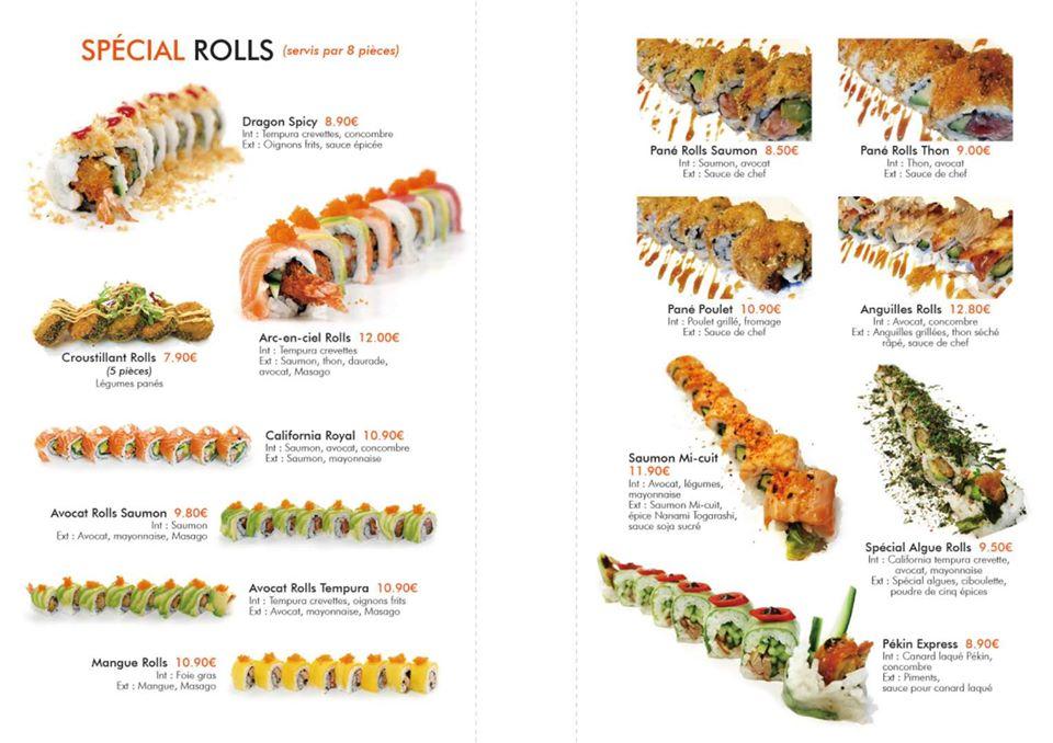 Menu au Maki King, Liège