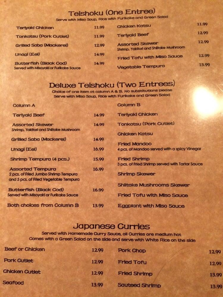 Menu at Sunlight Café restaurant, Hilo, Kilauea Ave