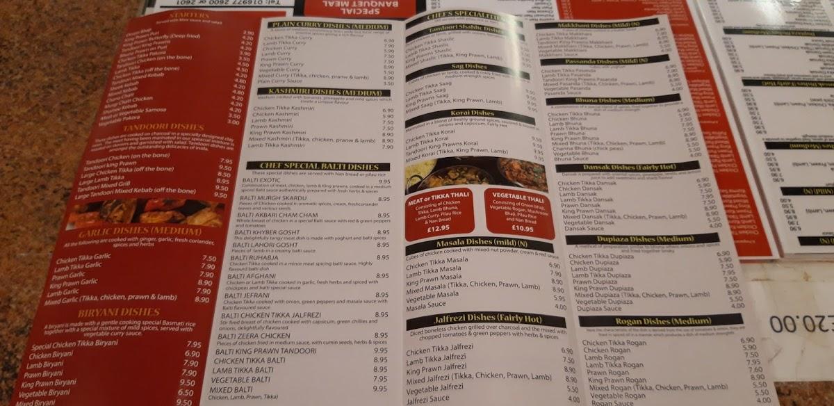 Menu at Brampton Tandoori fast food, Brampton
