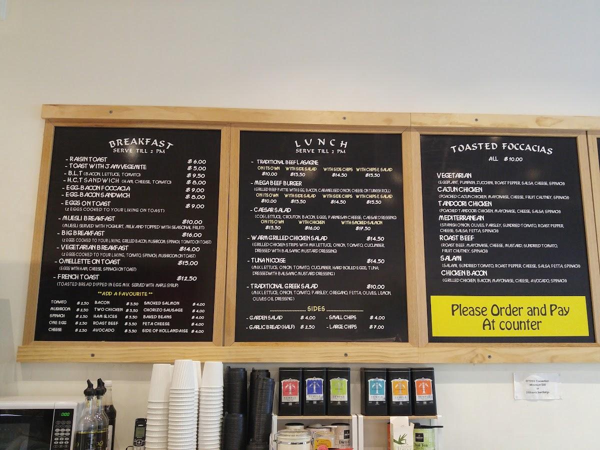 Menu at Darae Cafe, Camberwell