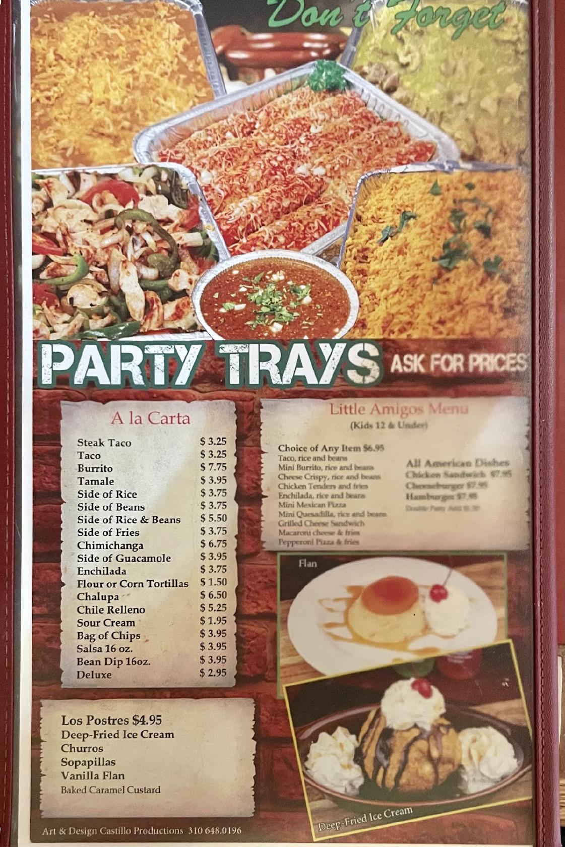 Menu at Don Pedros Restaurant Green River, Green River