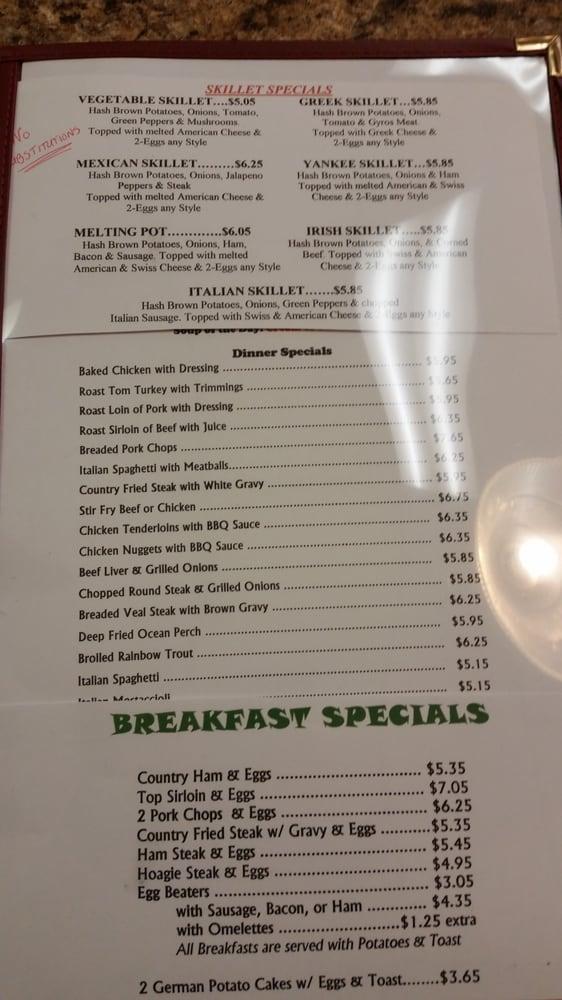 Menu at Hessville Restaurant, Hammond