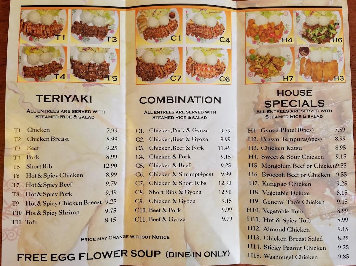 Menu at Ichi Teriyaki 26 restaurant, Washougal