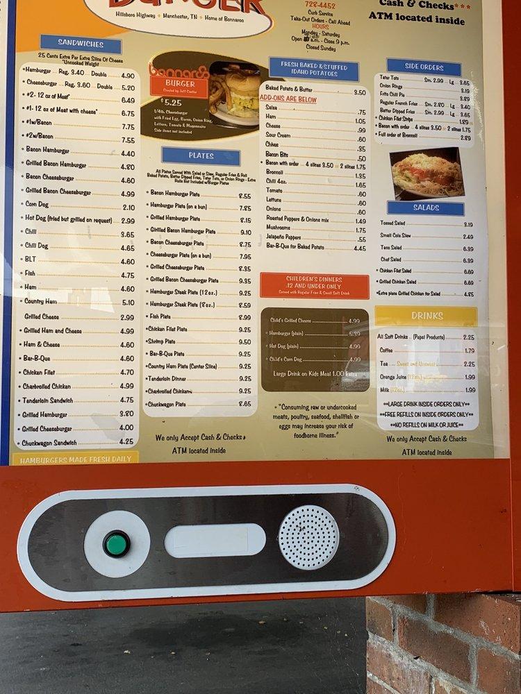 Menu at Jiffy Burger restaurant, Manchester