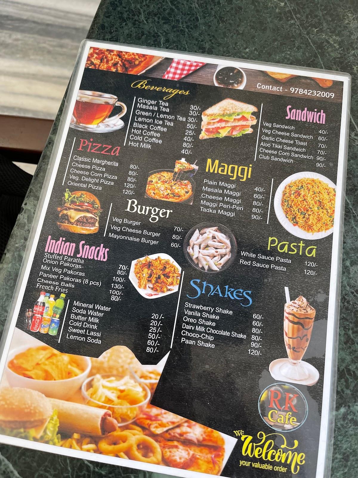 Menu at R.K. CAFE, Udaipur