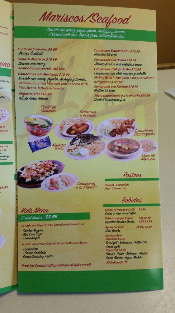 Menu at Rio Verde restaurant, Houston, Telephone Rd