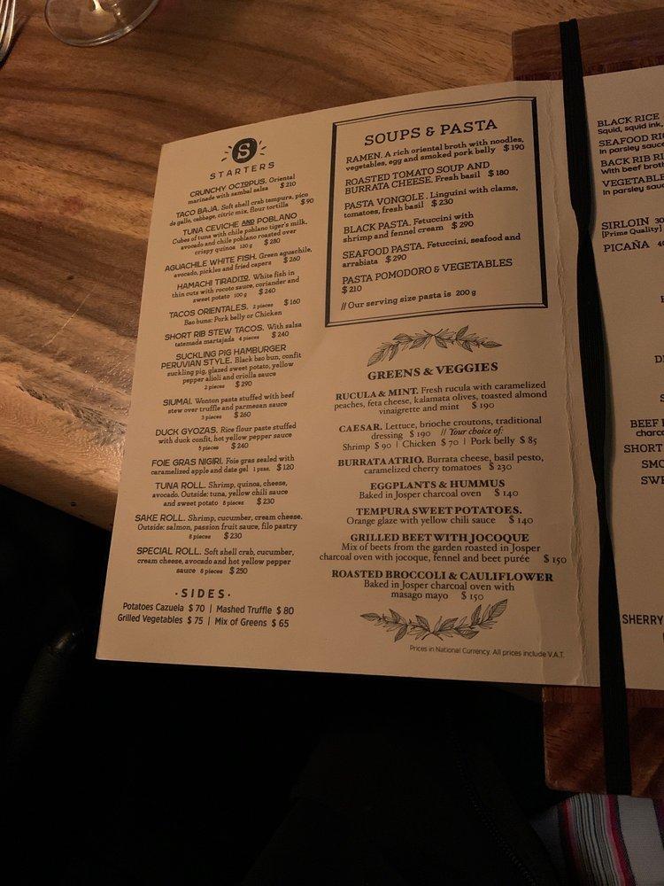 Menu at Atrio Restaurant, San Miguel de Allende
