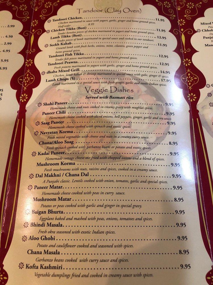 Menu at Dhaba Indian Cuisine restaurant, Tracy, W Grant Line Rd #101