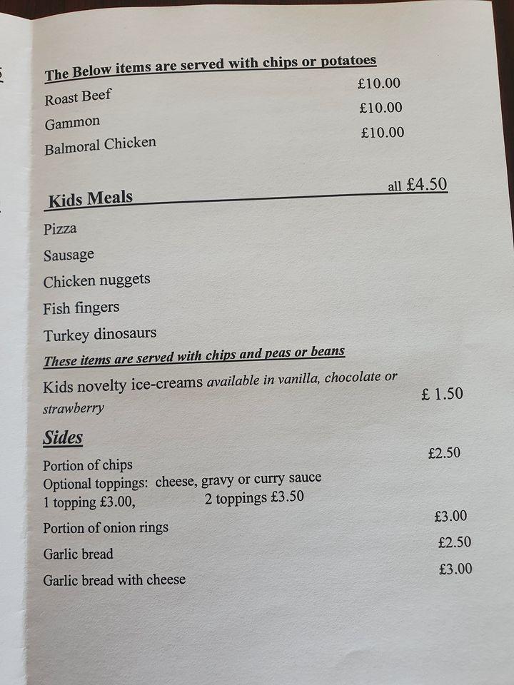 Menu at Solway Lodge Hotel Gretna pub & bar, Gretna