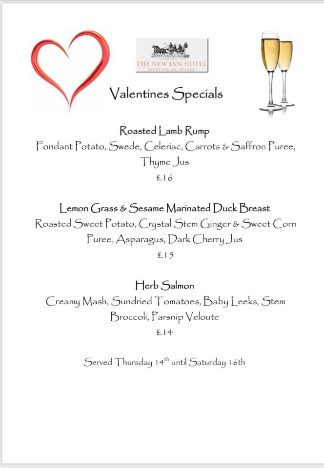 Menu at The New Inn Hotel pub & bar, Lechlade