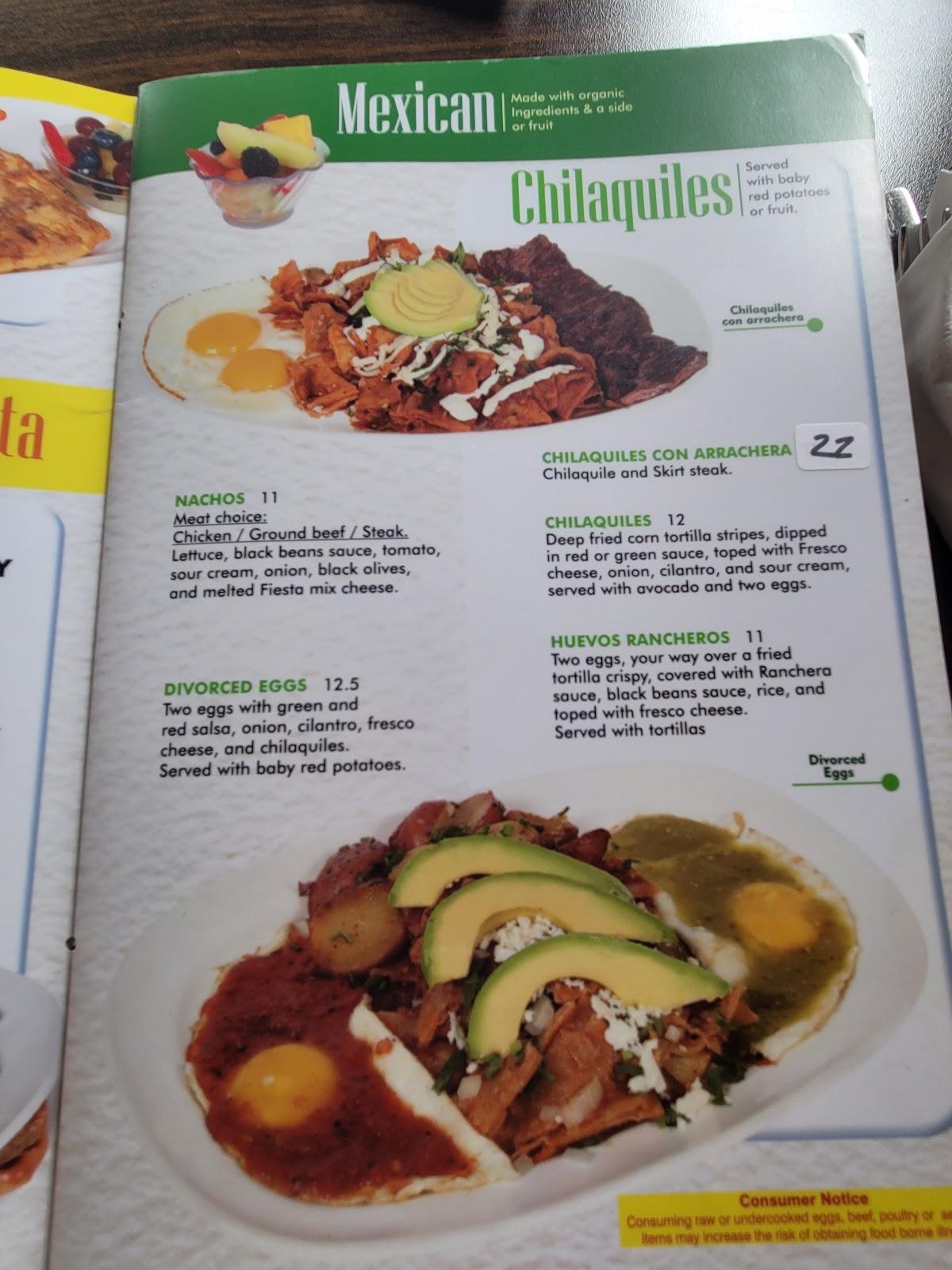 Menu at Fiesta Cafe, Milwaukee