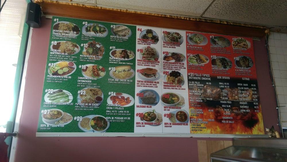 Menu at Pollo Tipico restaurant, Lanham