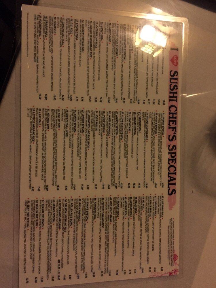Menu at I Love Sushi restaurant, Henderson, S Eastern Ave