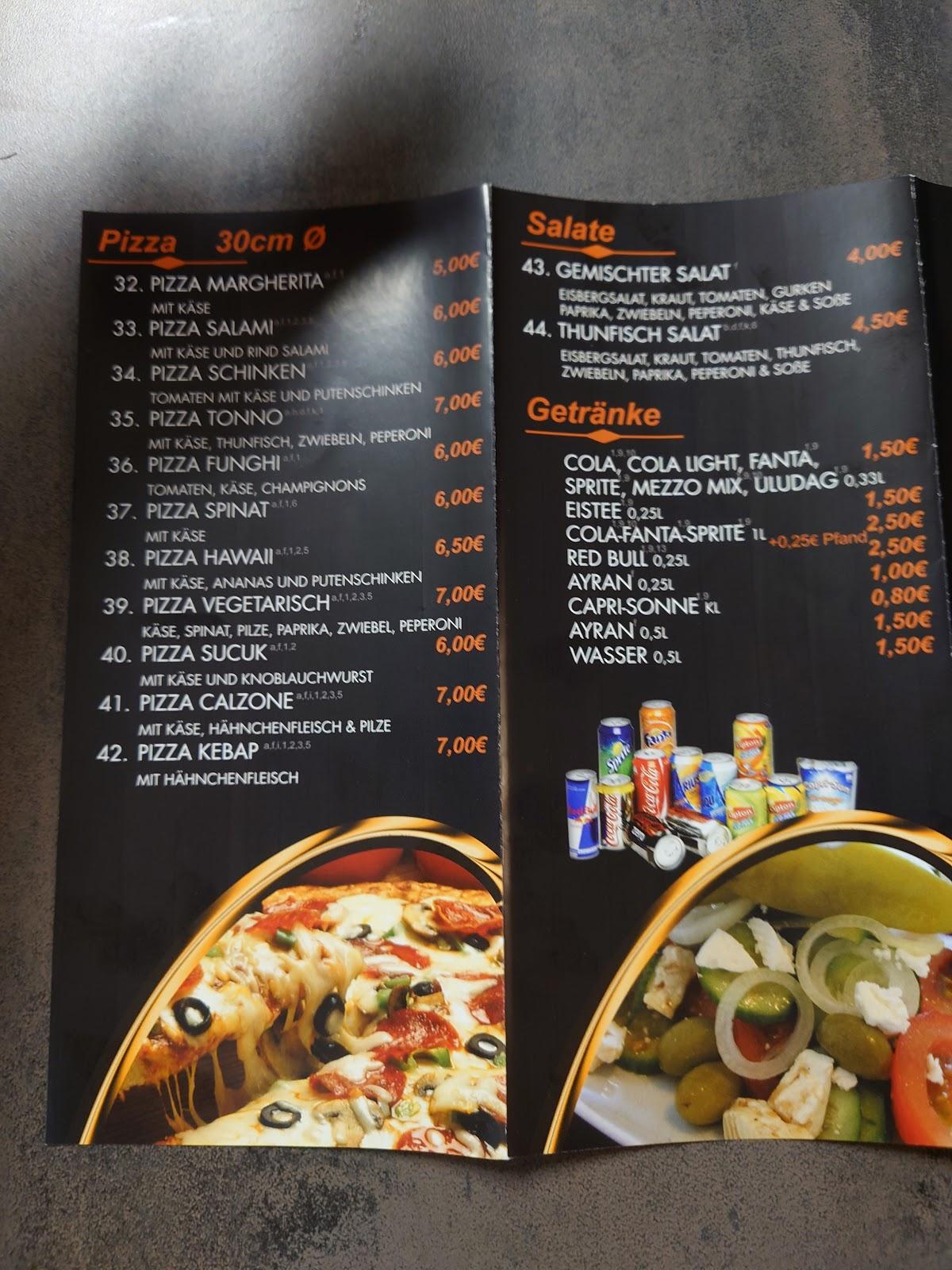 Menu at Kantin Döner restaurant, Mannheim