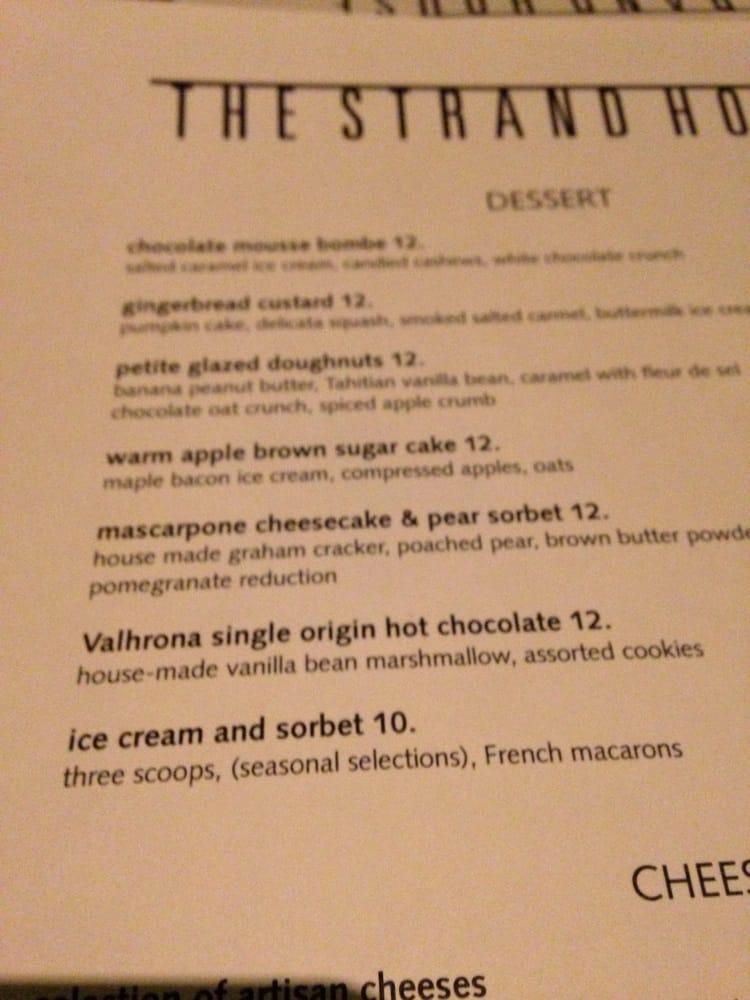 Menu at The Strand House pub & bar, Manhattan Beach