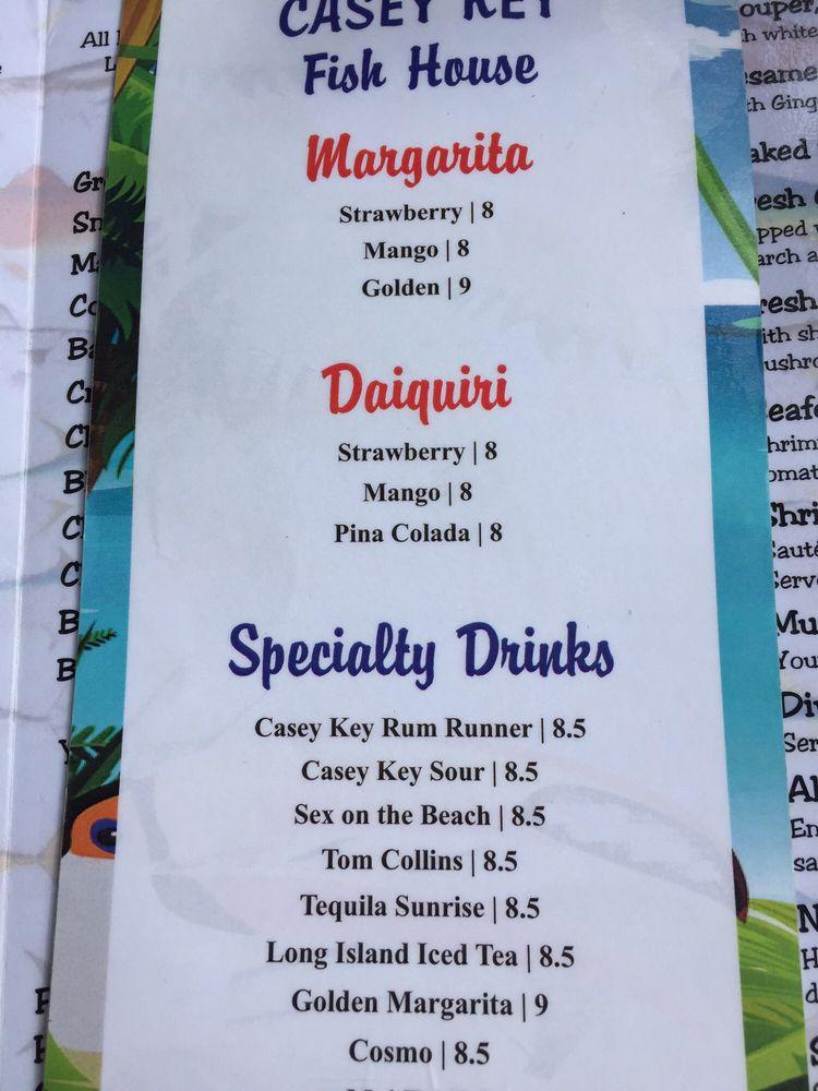 Menu at Casey Key Fish House pub & bar, Osprey