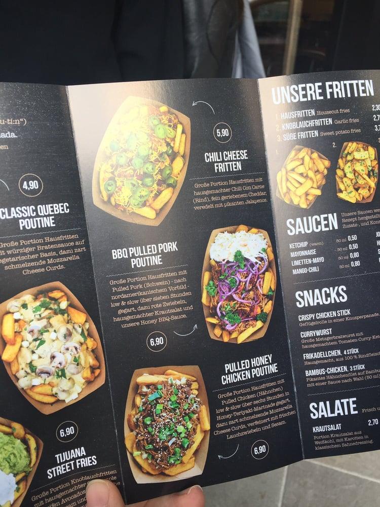 Menu at Frittenwerk Köln fast food, Cologne