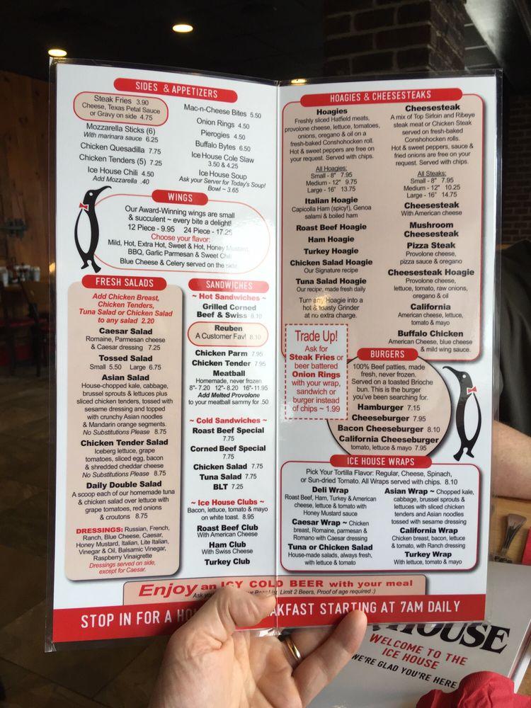Menu at Ice House pizzeria, Pottstown
