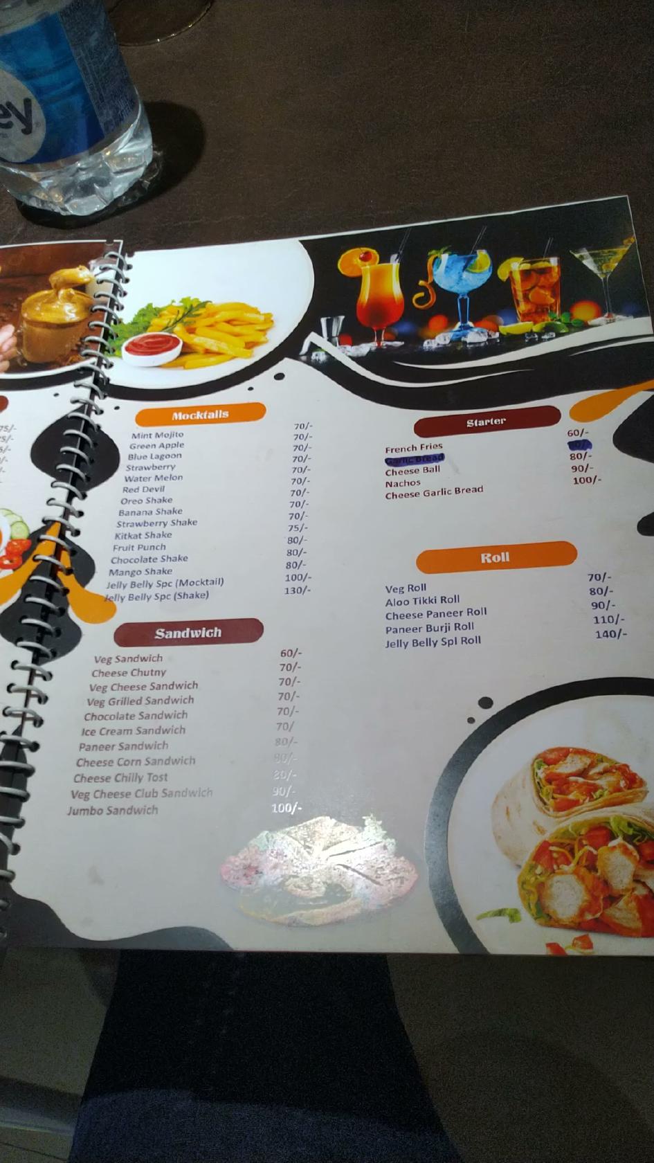 Menu at Jelly Belly Cafe & Restaurant, Janjgir
