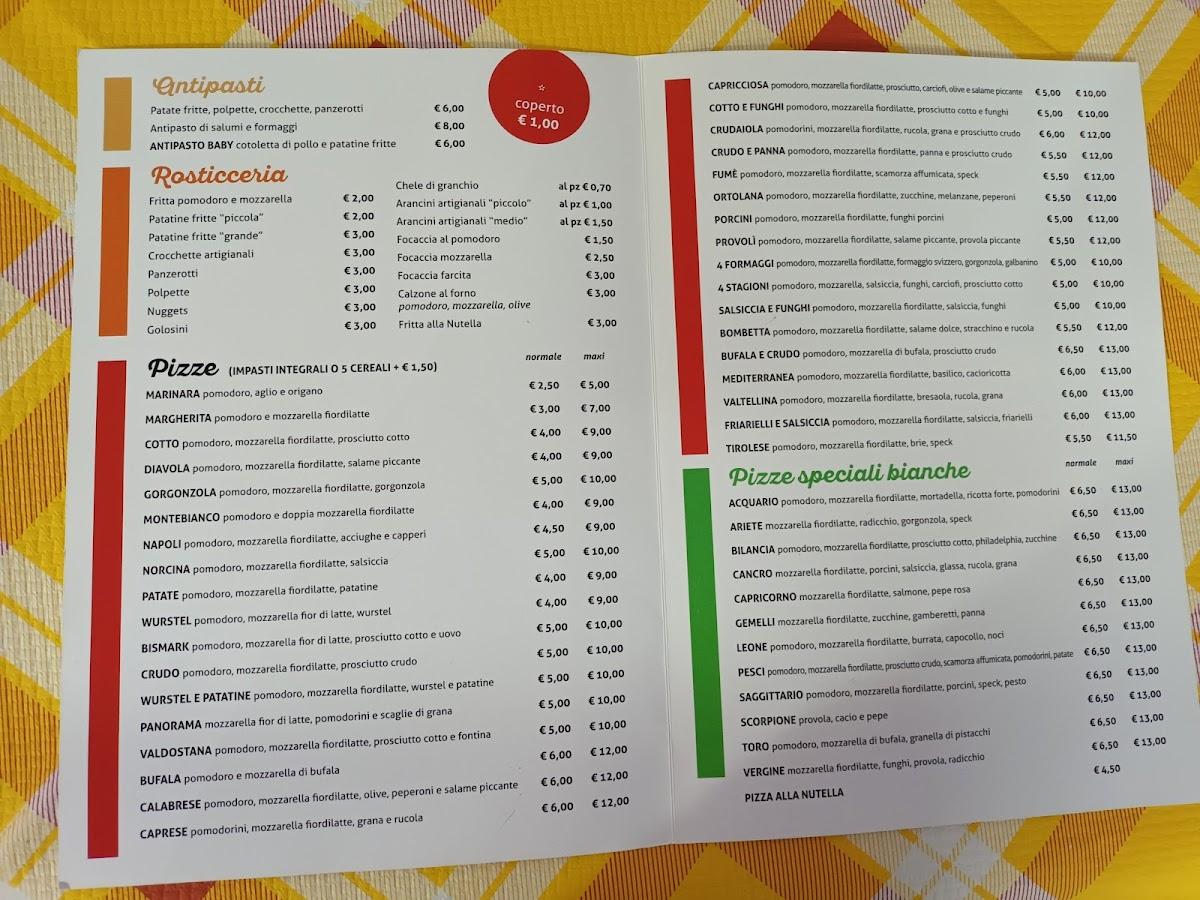 Menu da Pizzeria Sosta&Gusta....polli allo spiedo....pizza a pranzo ...
