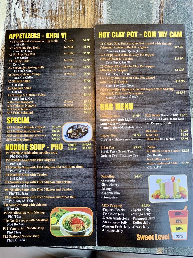 Carta del pub y bar Pure Pho & Grill, Cumming