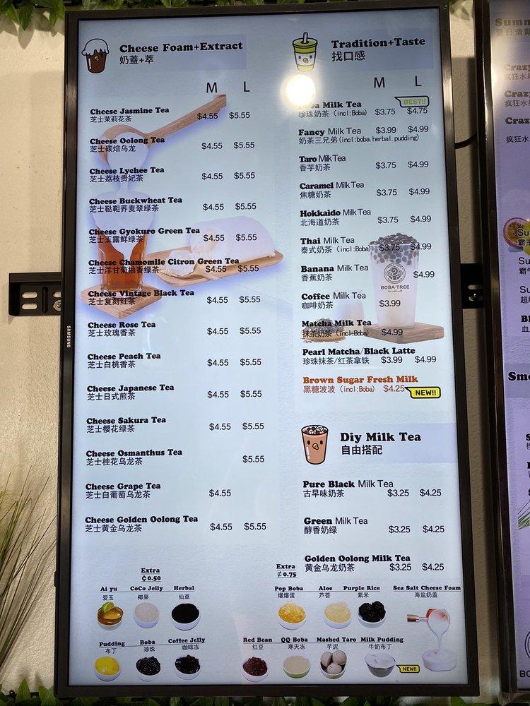 Menu at Boba Tree desserts, Mesa, S Dobson Rd