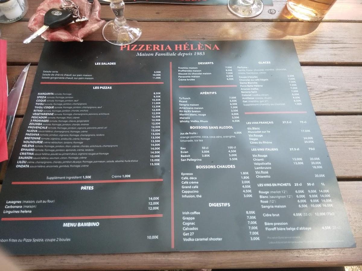 Menu at PIZZERIA HELENA, Carnac