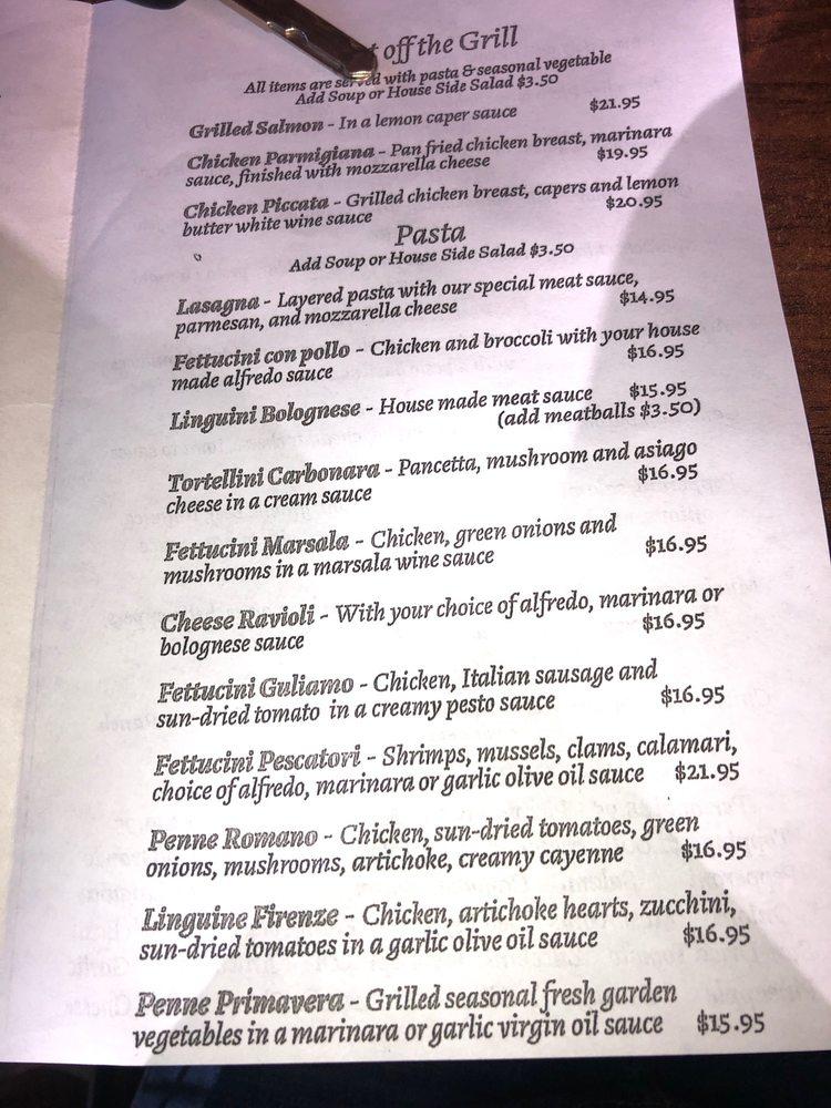 Menu at Pavilion Bar & Grill, Clayton