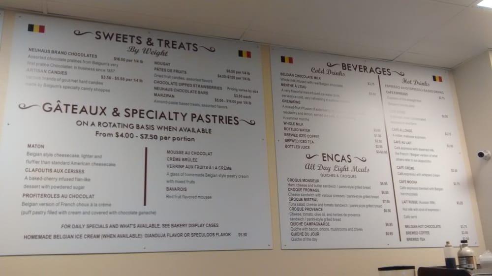 Menu at Belgian Sweets desserts, San Antonio, Huebner Rd