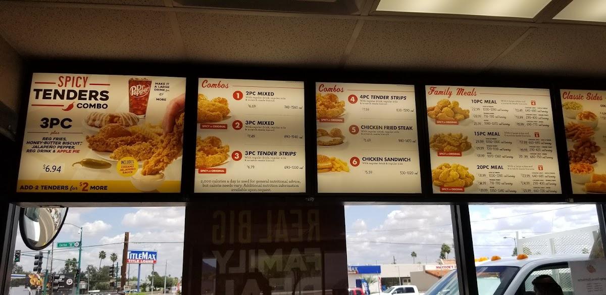 Menu at Church's Texas Chicken fast food, Phoenix, N 32nd St
