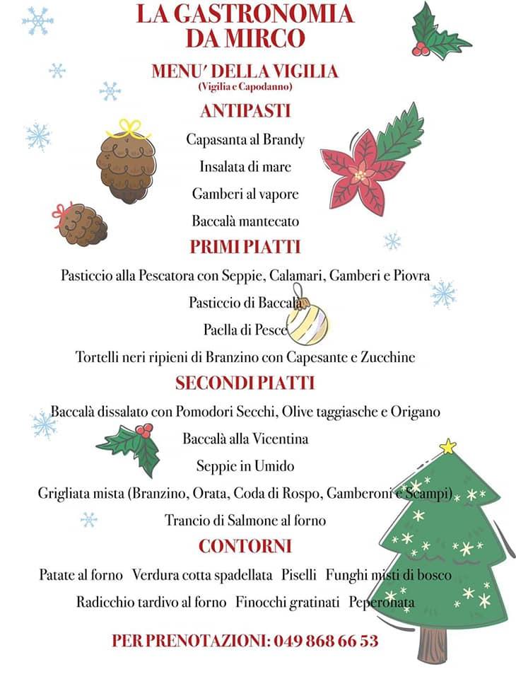 Menu at La Gastronomia da Mirco, Padua